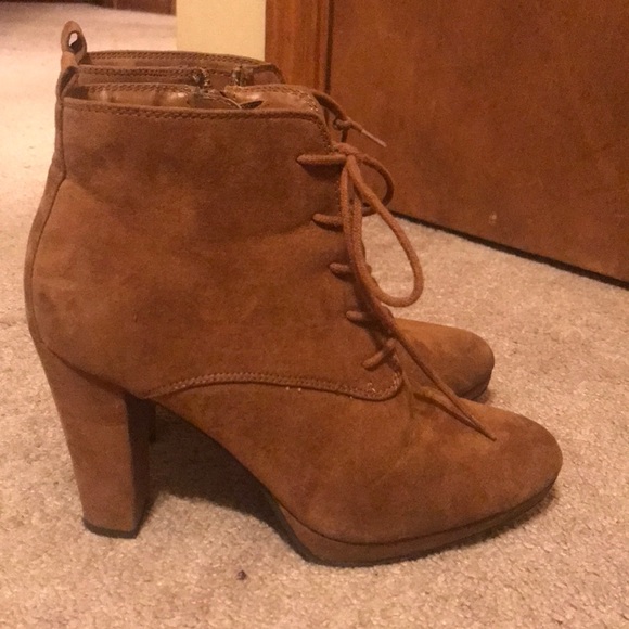 Shoes | Ankle Heel Brown Suede Boots | Poshmark